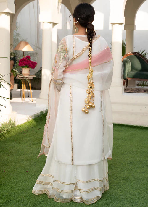 Hem | Luxury Pret | Lotus Outfit-White – Naima's Ethnic Collection